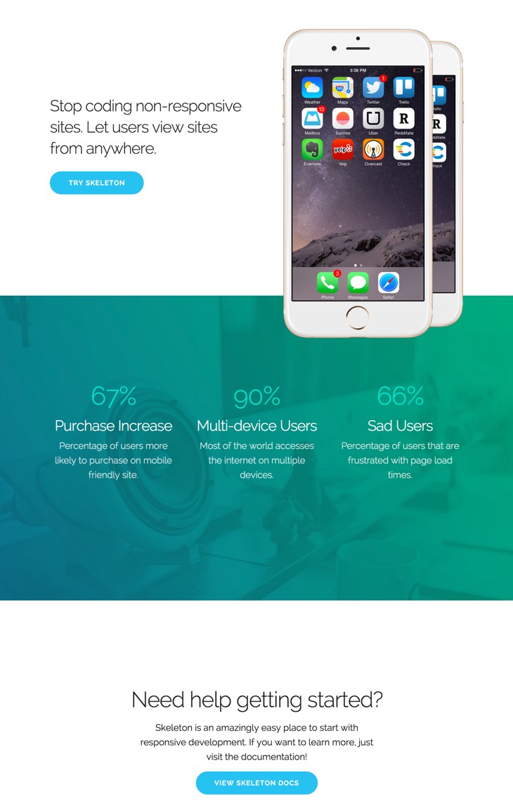 Skeleton Framework Responsive CSS Framework